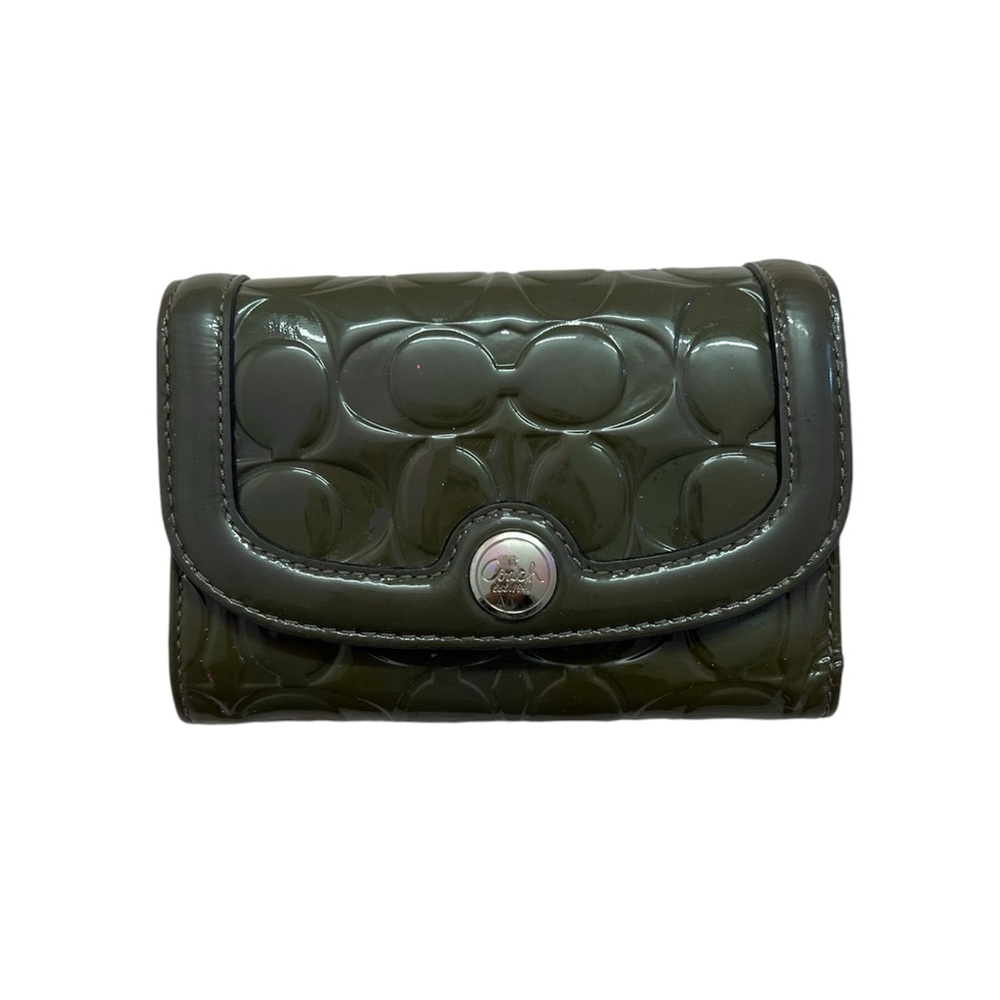 Vintage Patent Leather Coach Logo Wallet - Gem